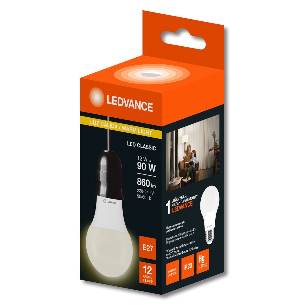 Bulbo LED Ledvance 12W Cálido
