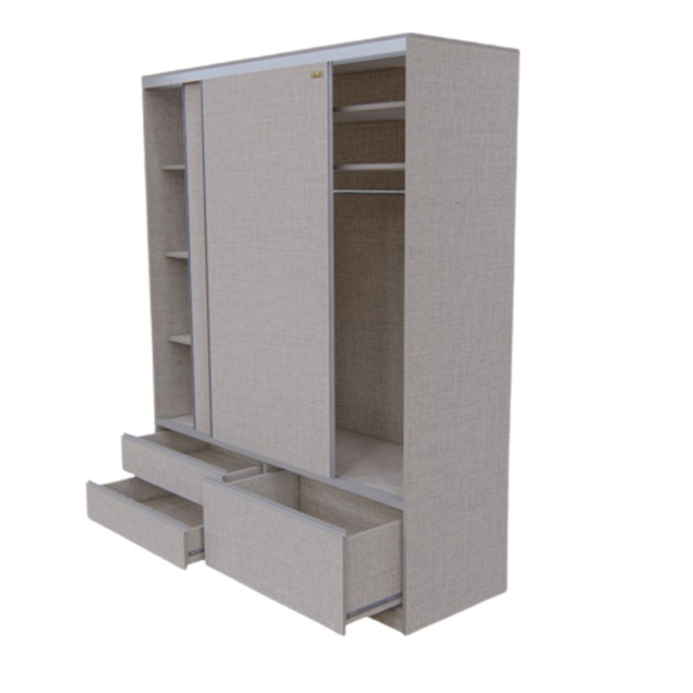 Gran Placard XL EMC 1,80m Puertas Corredizas con 3 Cajones Seda Giorno