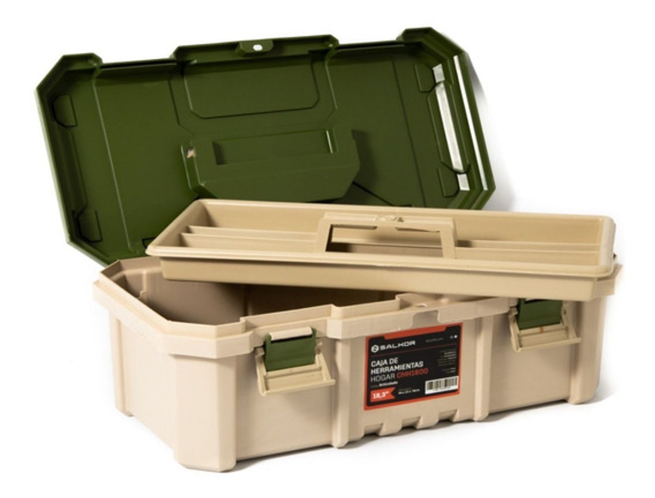 Caja De Herramienta Plástica Con Bandeja 44 X 23 X 18cm