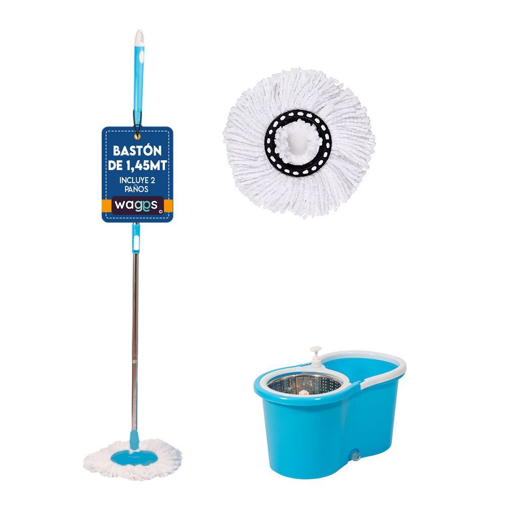 KIT MOPA SPIN MSK-001 AZUL Y BLANCO