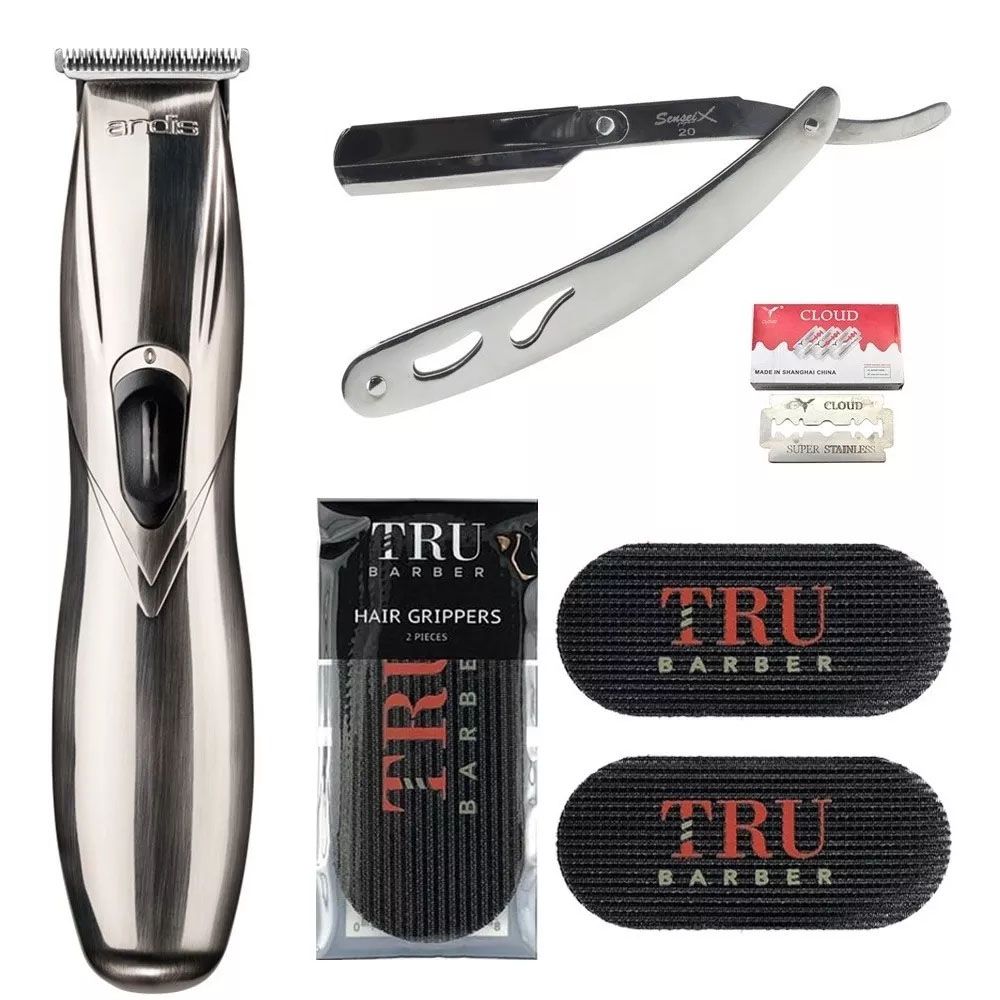 Andis Trimmer Slimline Pro Li + Grips Tru Barber + Navaja