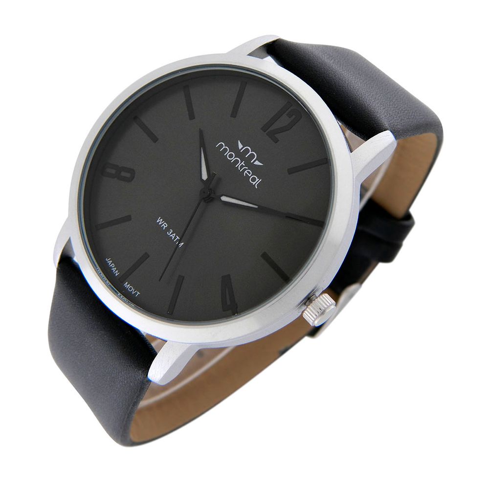 Reloj gris Montreal cuero