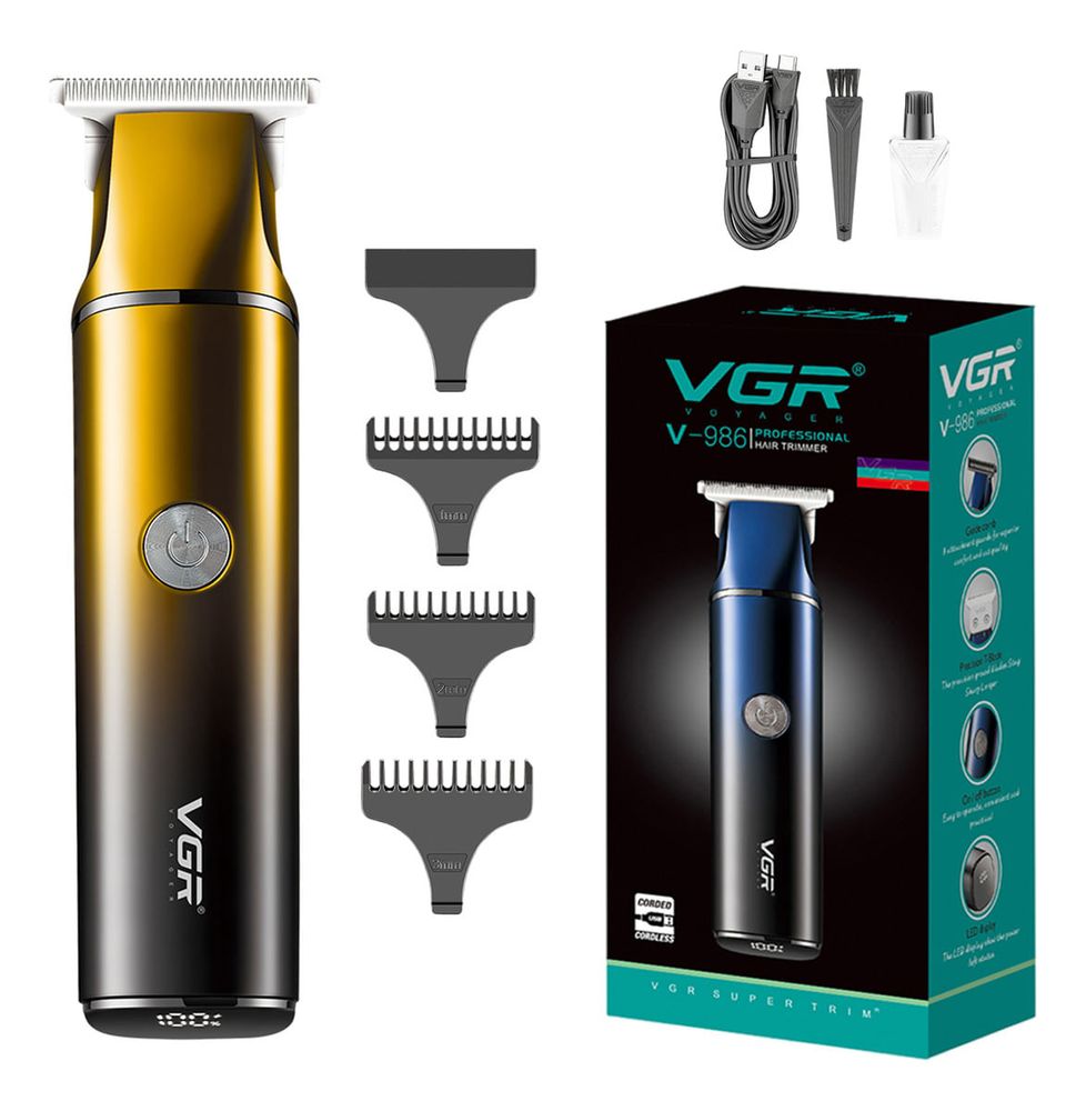 Máquina Patillera Profesional Recargable VGR V-986 Usb Led