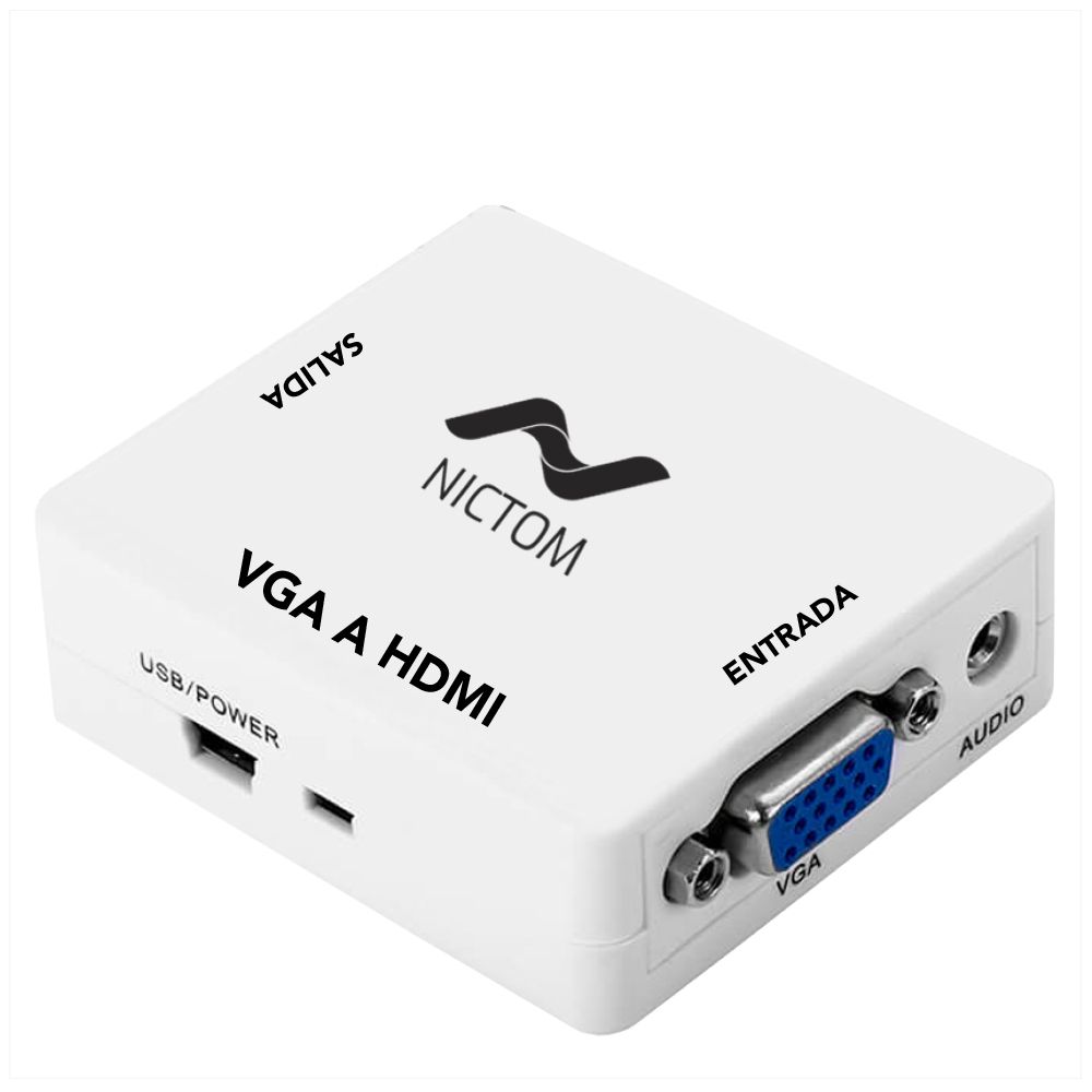 Convertidor Conversor Adaptador VGA A HDMI Nictom Activo