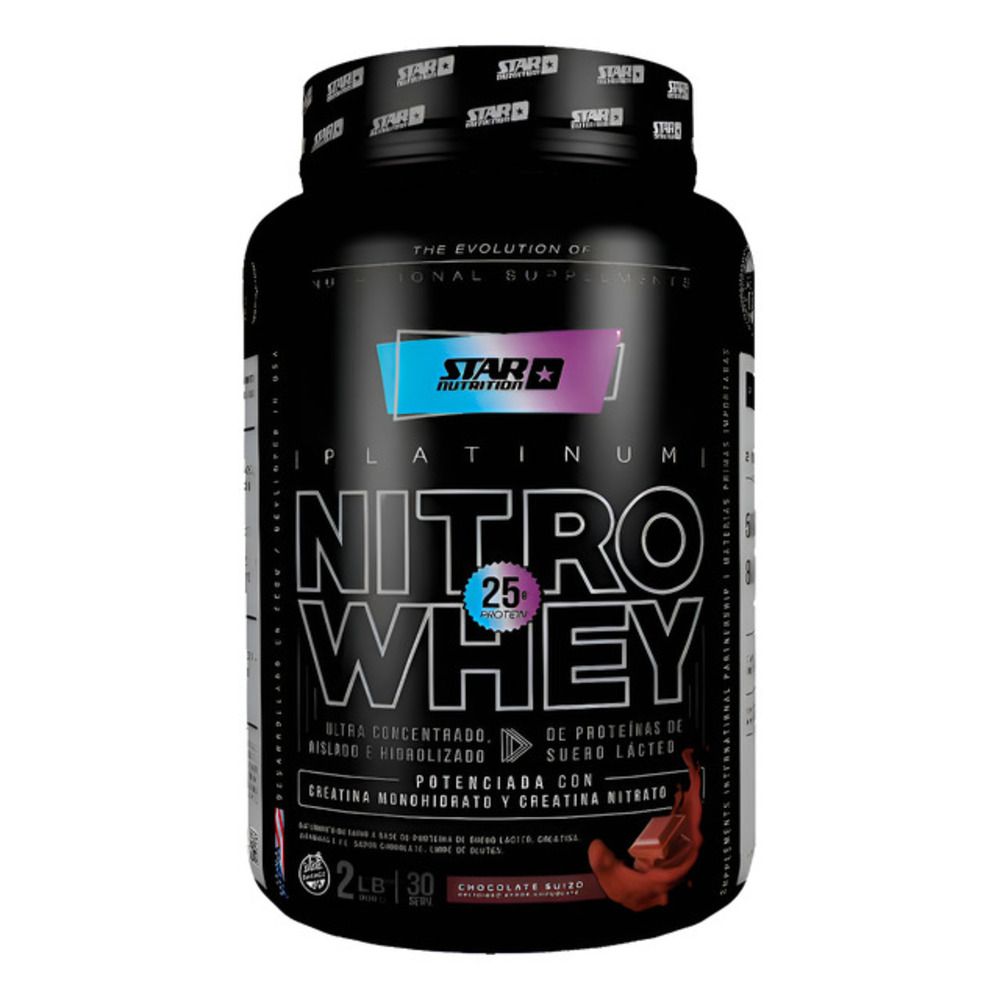 Nitro Whey Proteina Star Nutrition Chocolate Suizo 2 Lb