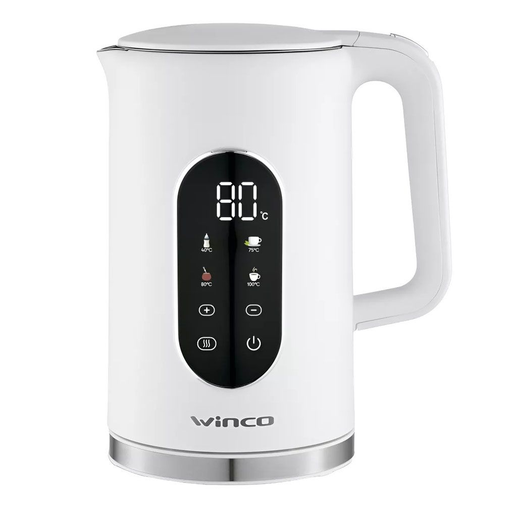 Pava Eléctrica Winco W721b Panel Digital 1.7l 1850w Blanco