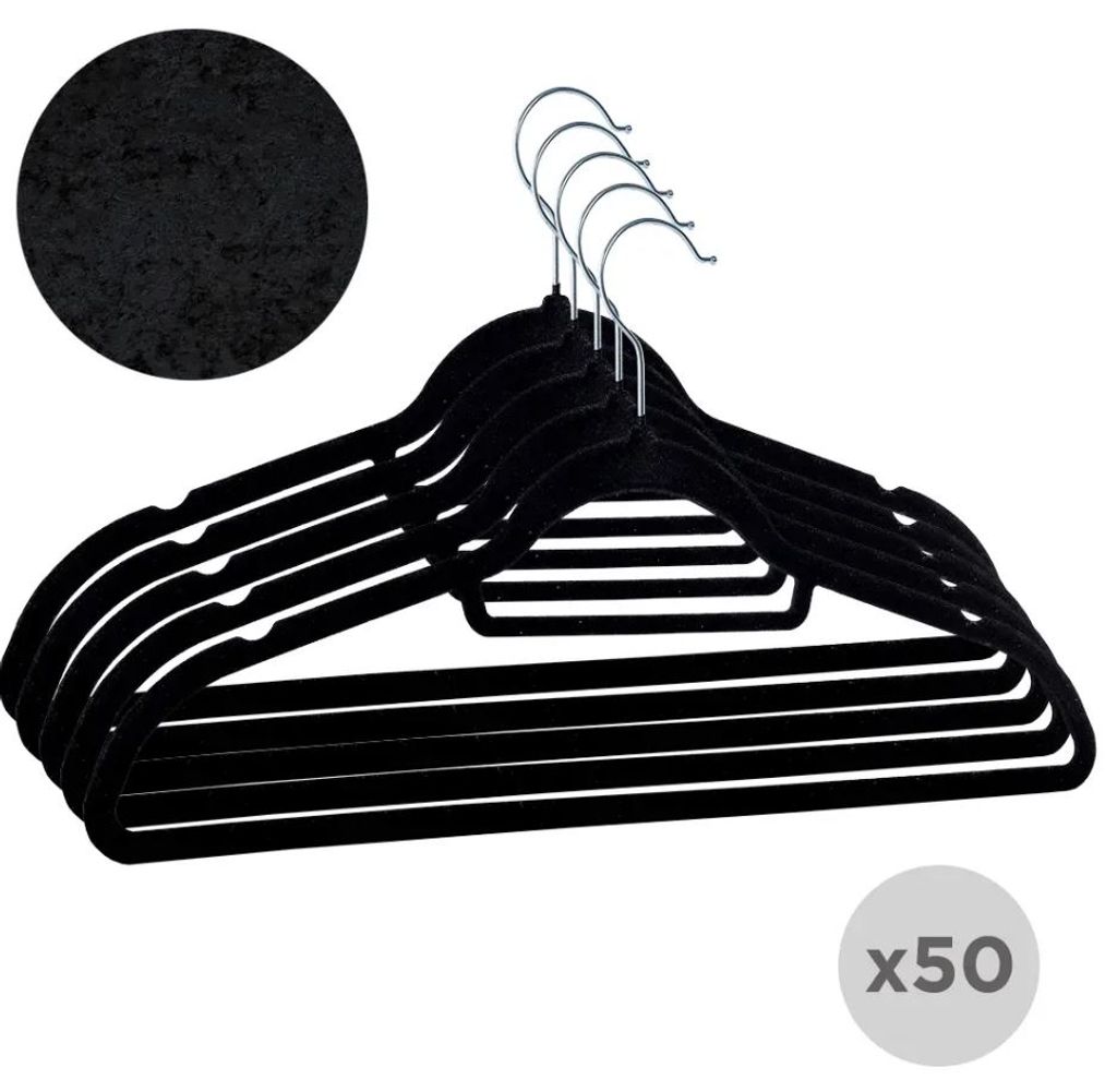 Perchas Plásticas Gadnic KP50 Kit x50 Terciopelo Antideslizantes ...