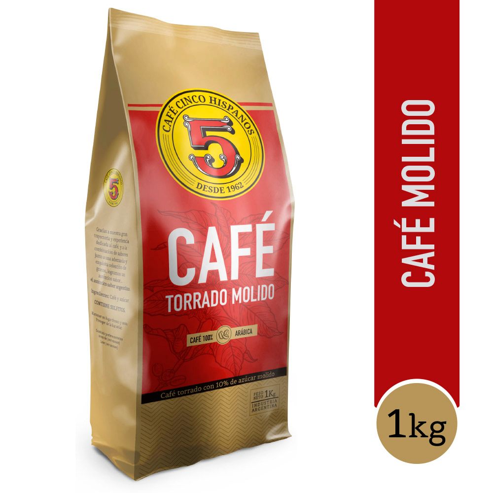 Café 5 Hispanos Torrado Molido 1kg