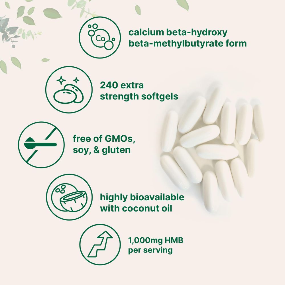 HMB 1,000mg , 240 cápsulas blandas con aceite de
