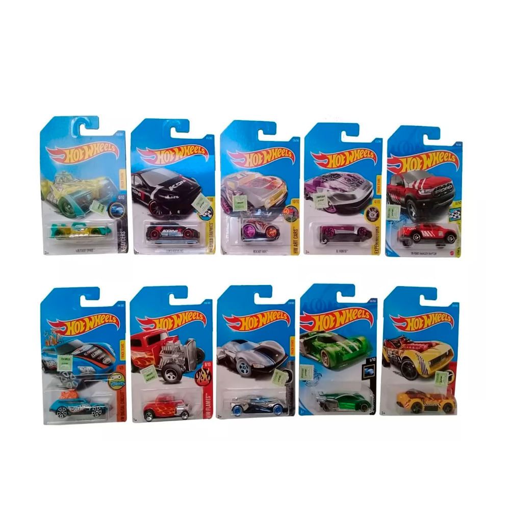 Hot Wheels Pack X10 Autos Individuales Surtidos Mattel