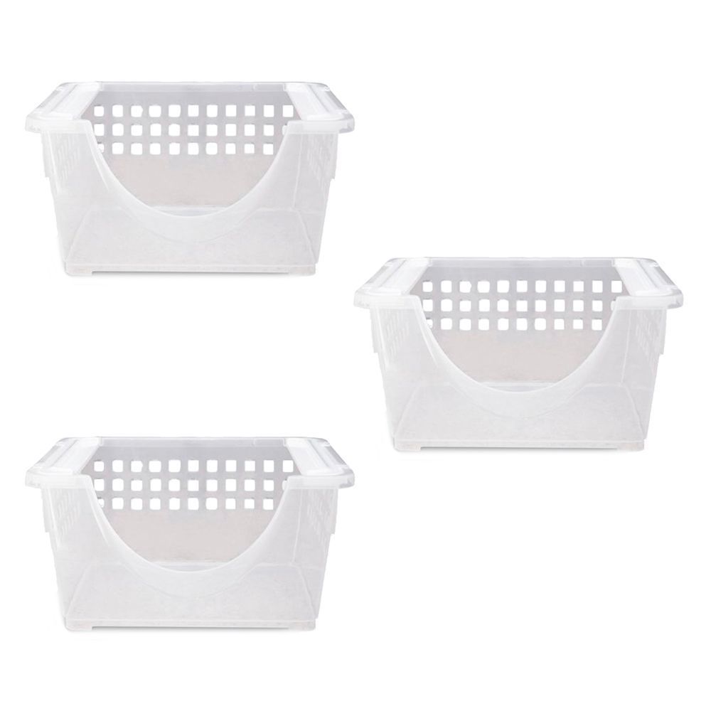 Set de 3 Contenedores Apilables Encastrables Medianos