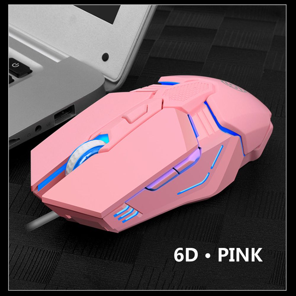 Mouse Gamer Optico 2400 Dpi Rgb k-snake M12 Rosa