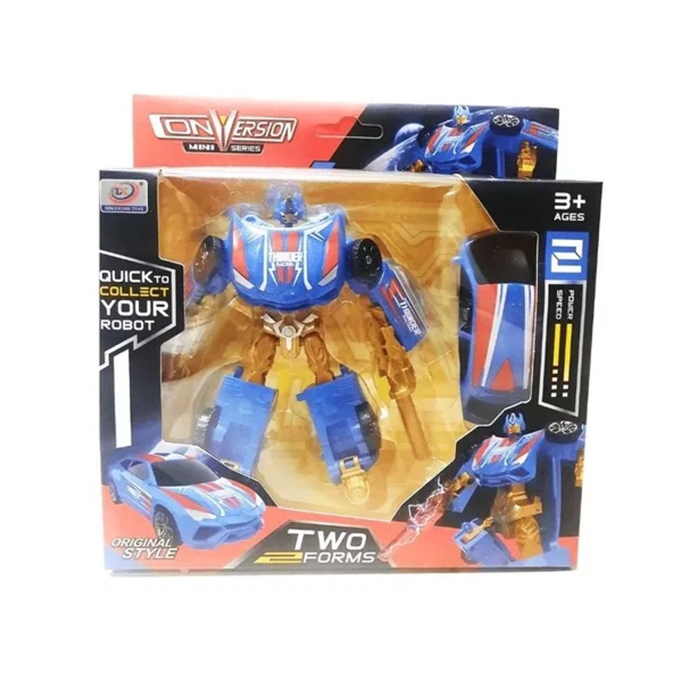 Auto Robot Conversion 12 Cm Azul Thunder Racing