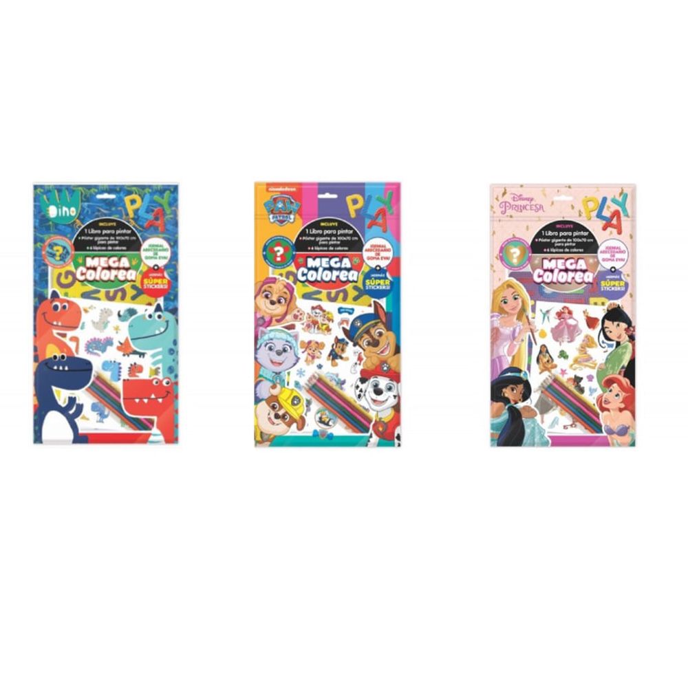 Set De Arte Mega Colorea Gigante Flow Pack Princesas