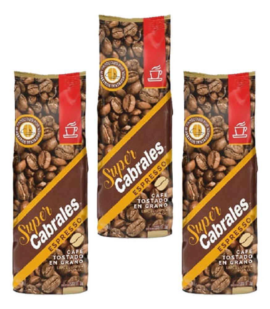 Pack X3 Cafe En Grano Tostado Espresso Super Cabrales 1kg
