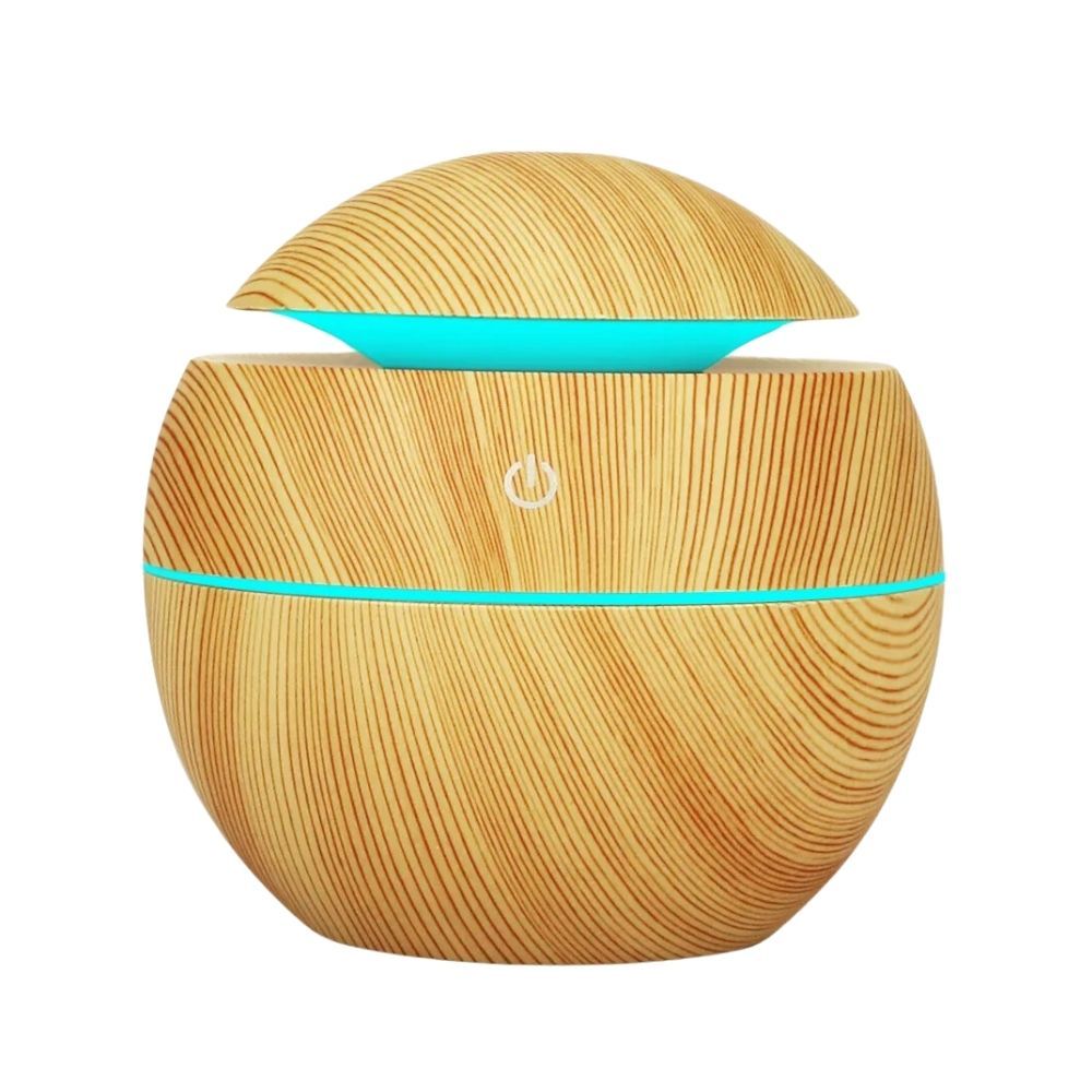Humidificador redondo vaporizador con luz led rgb usb 200 ml madera clara Oryx EL350/006