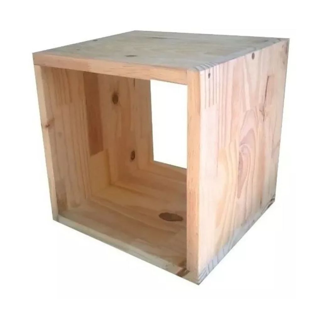 Cubo De Madera 40x40x30 Cm Pino Muebles Especiales