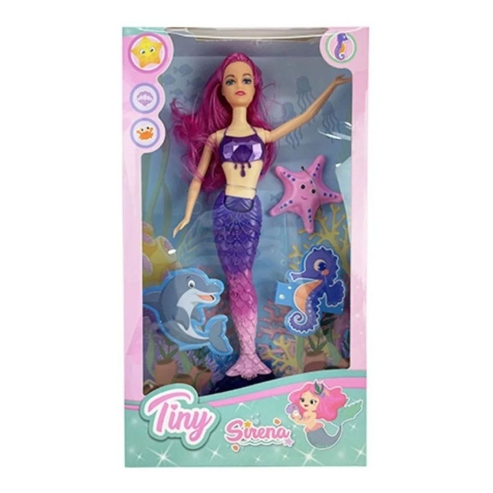 Muñeca Sirena Con Animal Marino 30 Cm Figura