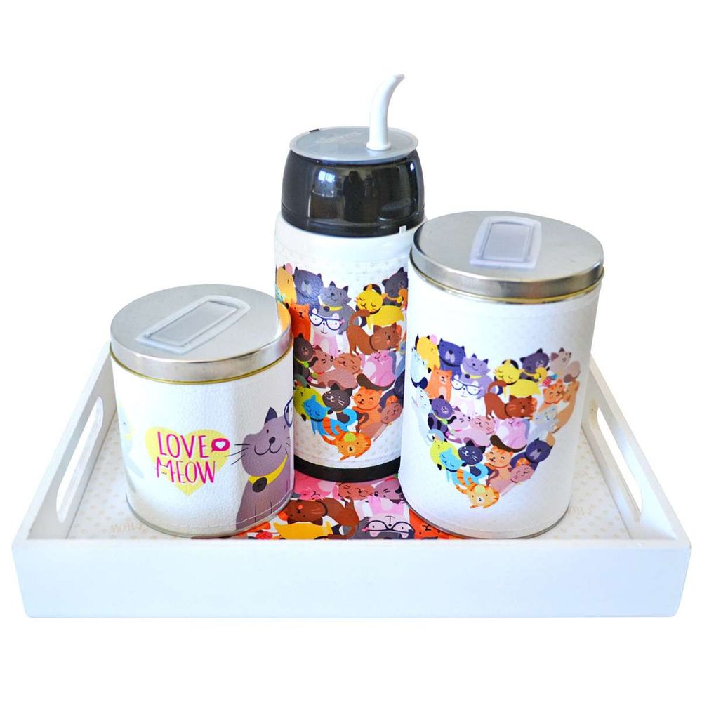 Kit de mate listo y bandeja Gatitos