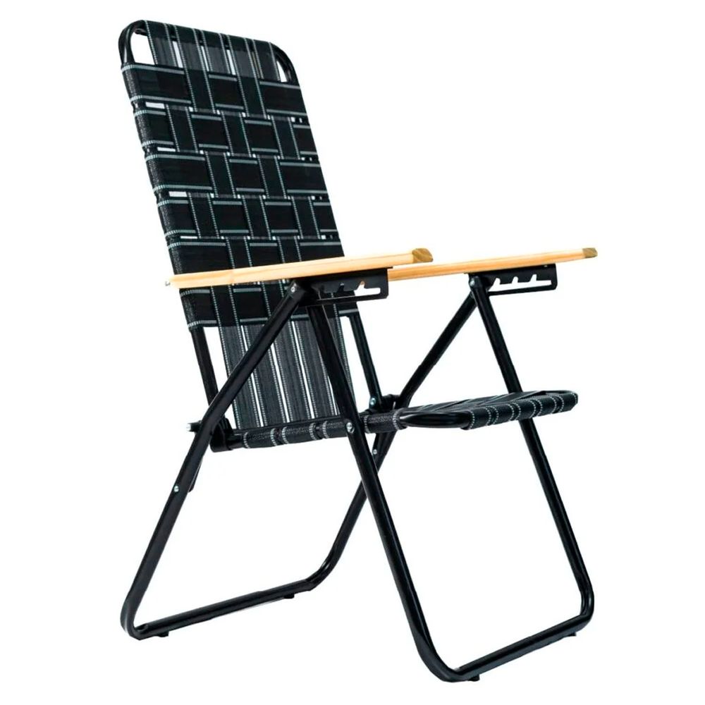 Reposera Plegable Descansar 20002 Negra y Blanca De Acero 5 Posiciones ...