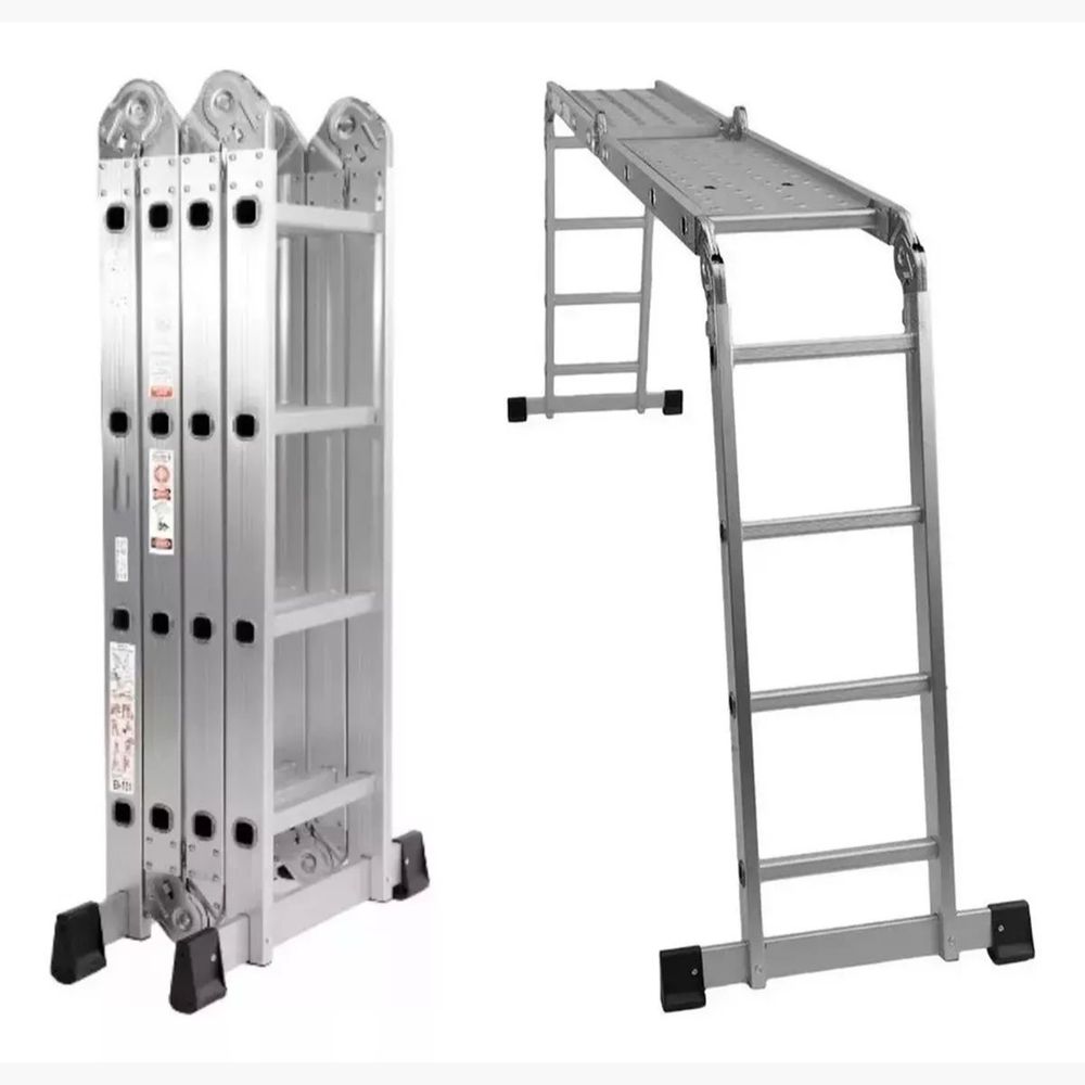 Escalera Aluminio Articulada 4x4 Multifunción Con Plataforma