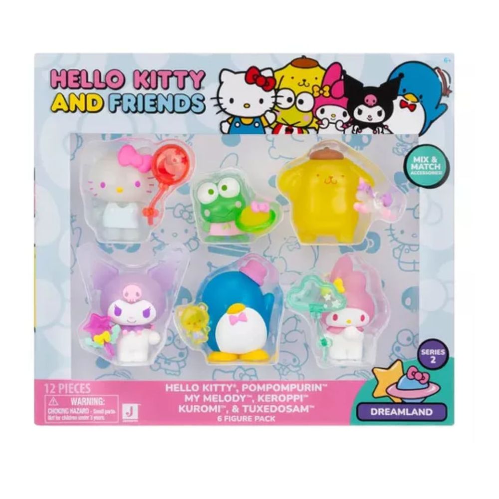 Hello Kitty And Friends X6 Figuras Efecto Jelly - Hkt0143