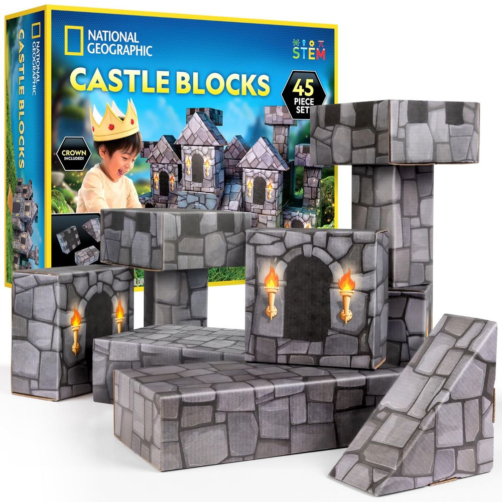 Building Blocks National Geographic Jumbo de 45 piezas de cartón