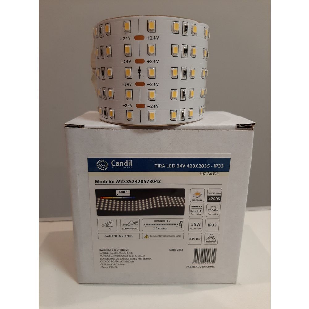 Tira Led 2,5 Metros 420 Leds Luz Calida 43W lp33