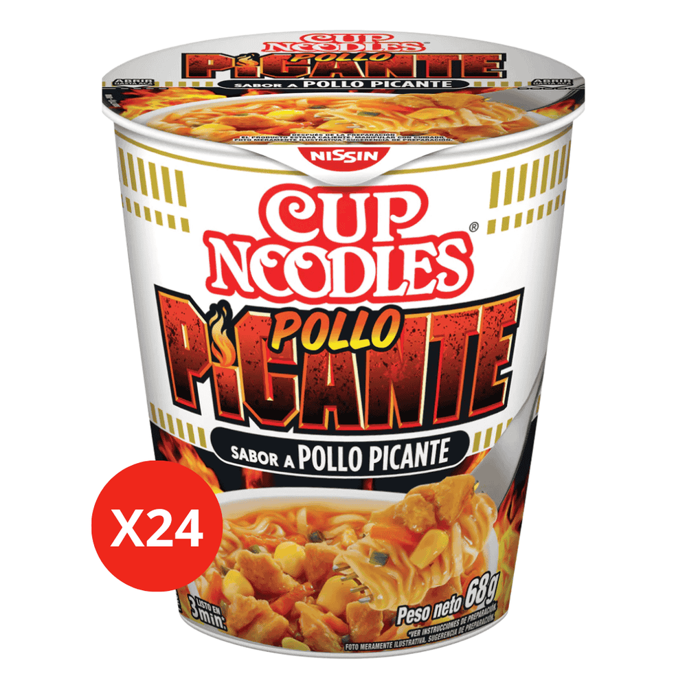 Cup Noodles Nissin Pollo Picante 68 Gr. Pack X24