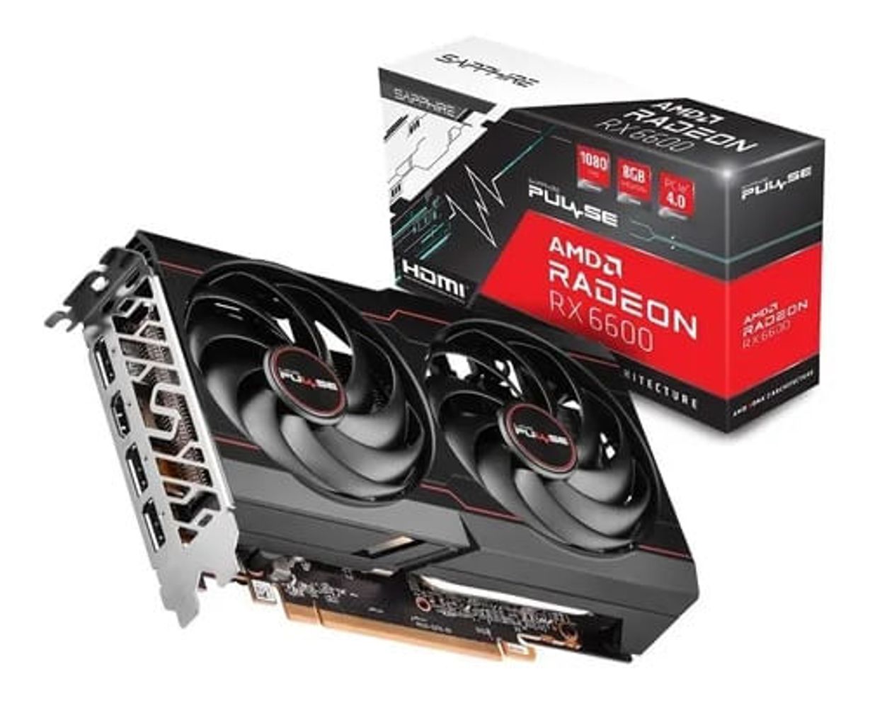 Placa De Video Sapphire Amd Radeon Rx 6600 Pulse 8gb Rdna Rt