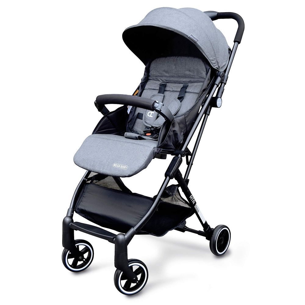 Cochecito Bebe Mega Baby Ata Ultraliviano Facil Plegado Gris