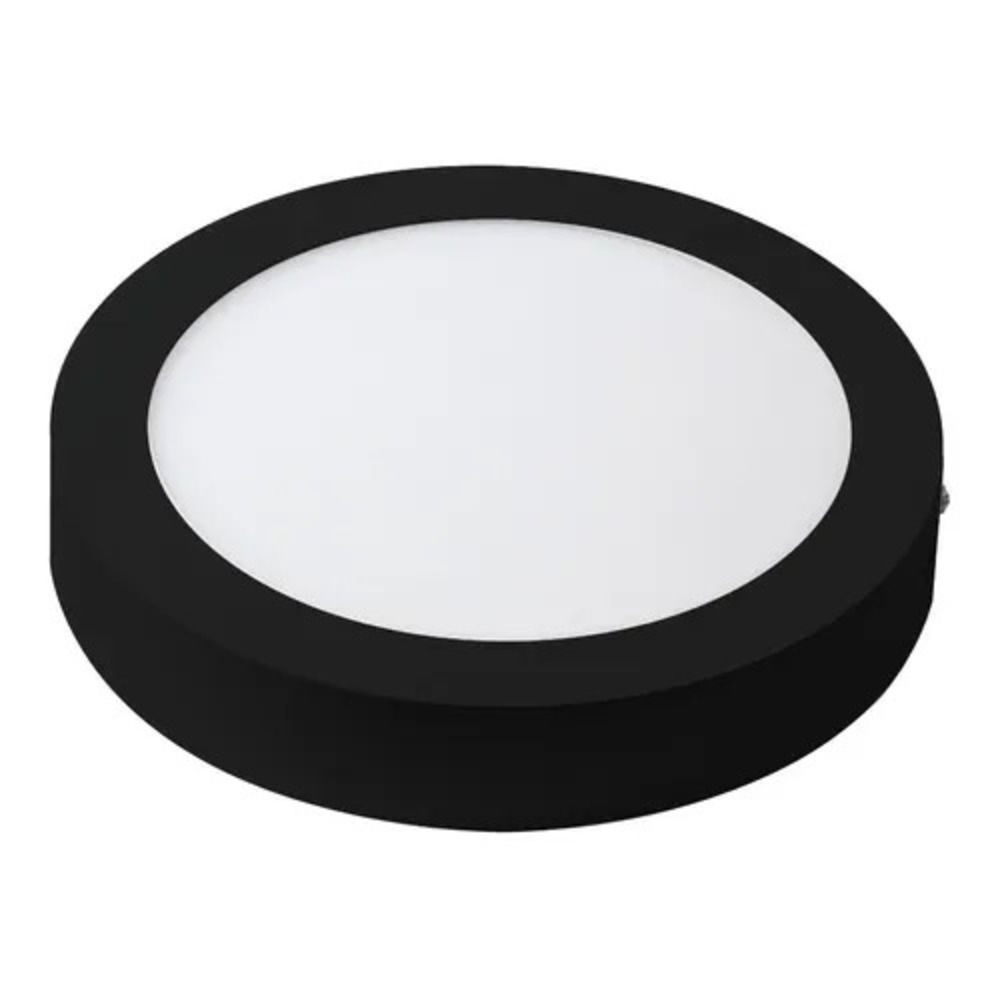 Pack X4 Panel Led 18w Aplicar Redondo Negro 1500lm Techo