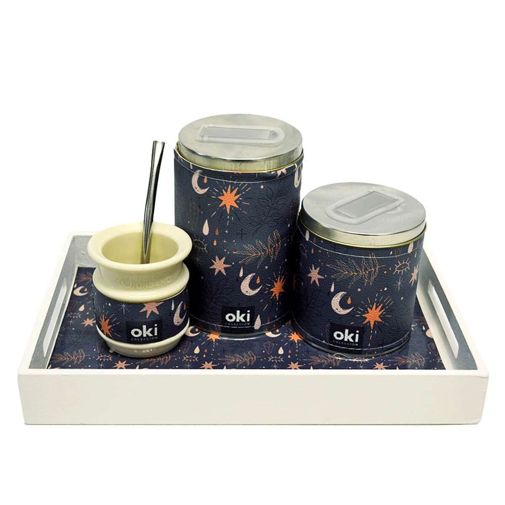 Kit de Mate Urbano y bandeja Lunas y Estrellas