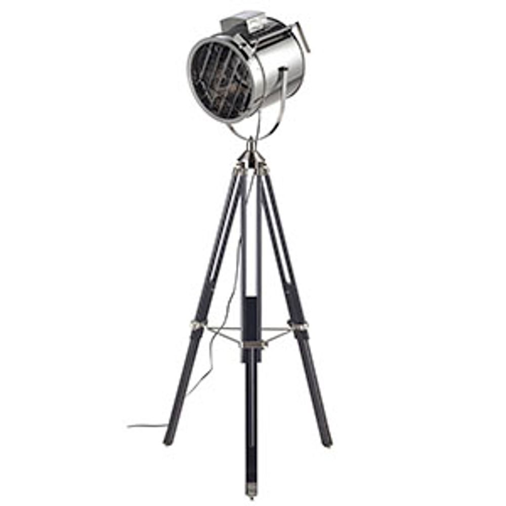Lampara De Pie Velador Tripode Industrial Vintage Cromo