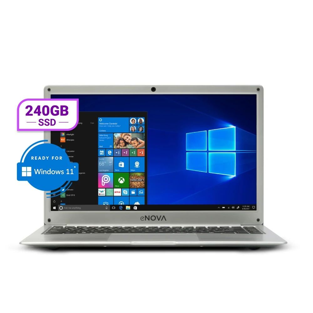 Notebook enova 14" N4020 RAM 4GB + SSD 240GB Win 10 Home