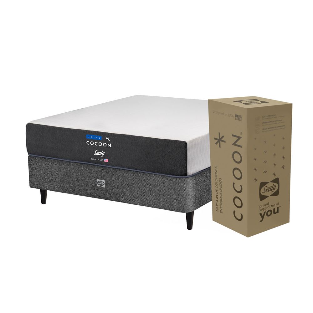 Sommier Y Colchon 2 Plazas(140x190) Cocoon Chill Box