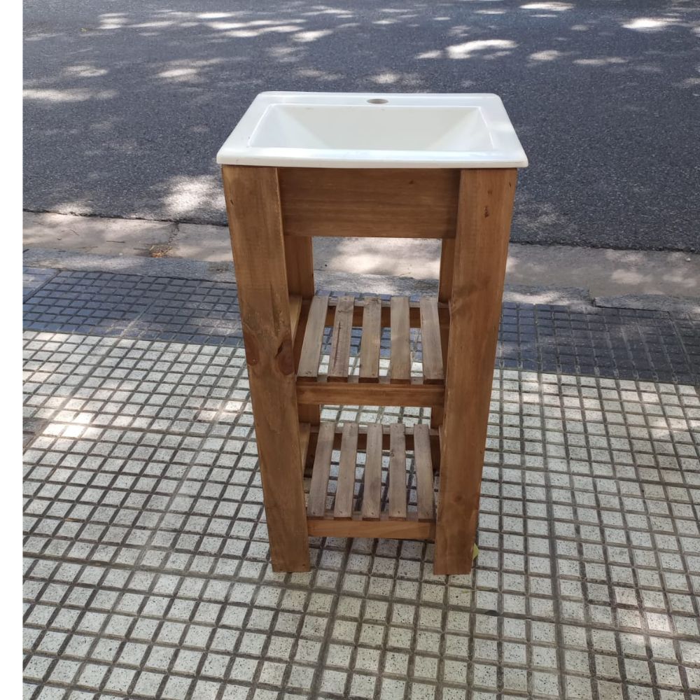 Vanitory Con Bacha De Madera 40 Cm Muebles Especiales