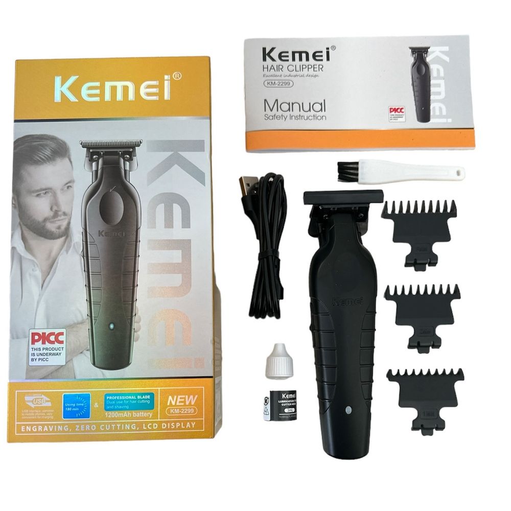 Corta Pelo Patillera Kemei Km-2299 Profesional Negra