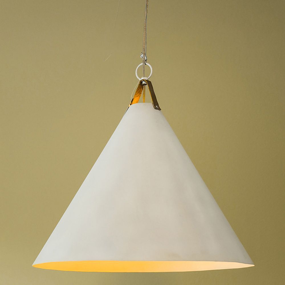 Pantalla Colgante De Techo Kendra Metal Blanca Gde 45x50 Cm