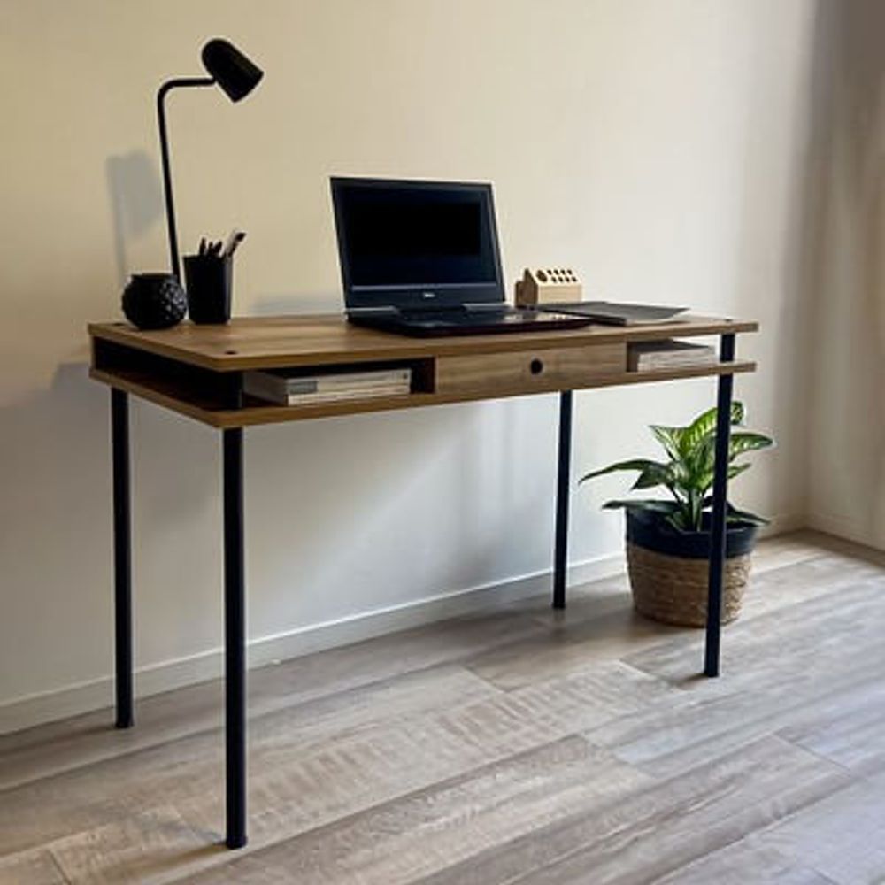 ESCRITORIO INDUSTRIAL. 116 x 55 x 74 cm. Color ROBLE ATAKAMA