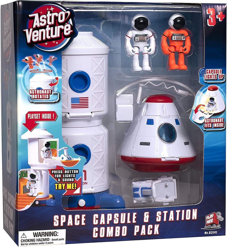 Astro Venture Playset Estacion y Capsula Espacial Combo Pack con Luz y ...