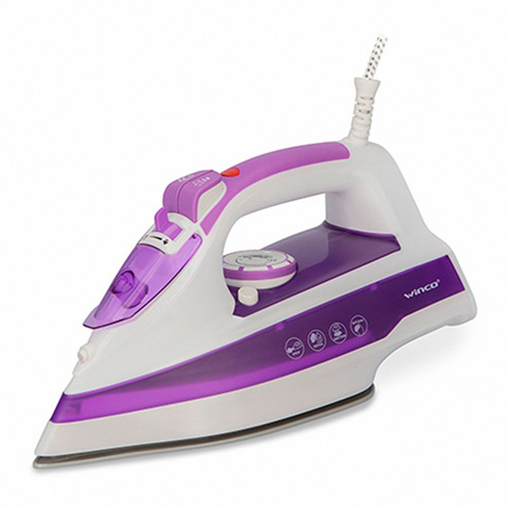 Plancha A Vapor Winco W34 Violeta con Suela Antiadherente