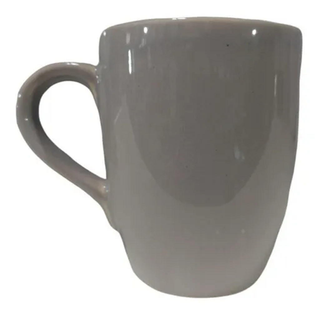 Jarro Mug Ceramica Blanca Y Colores 300 Ml Piedra