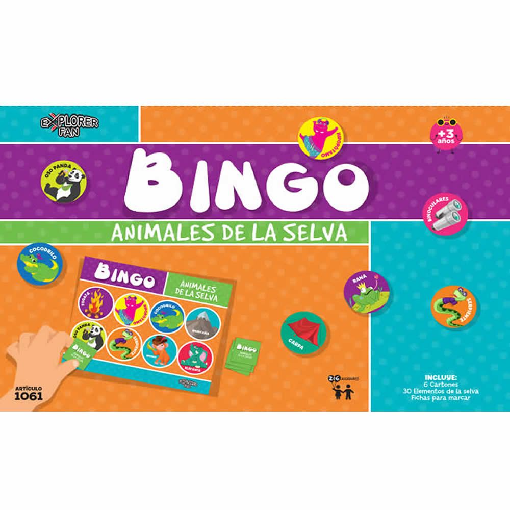 JUEGO DE BINGO ANIMALES DE LA SELVA ART 1061