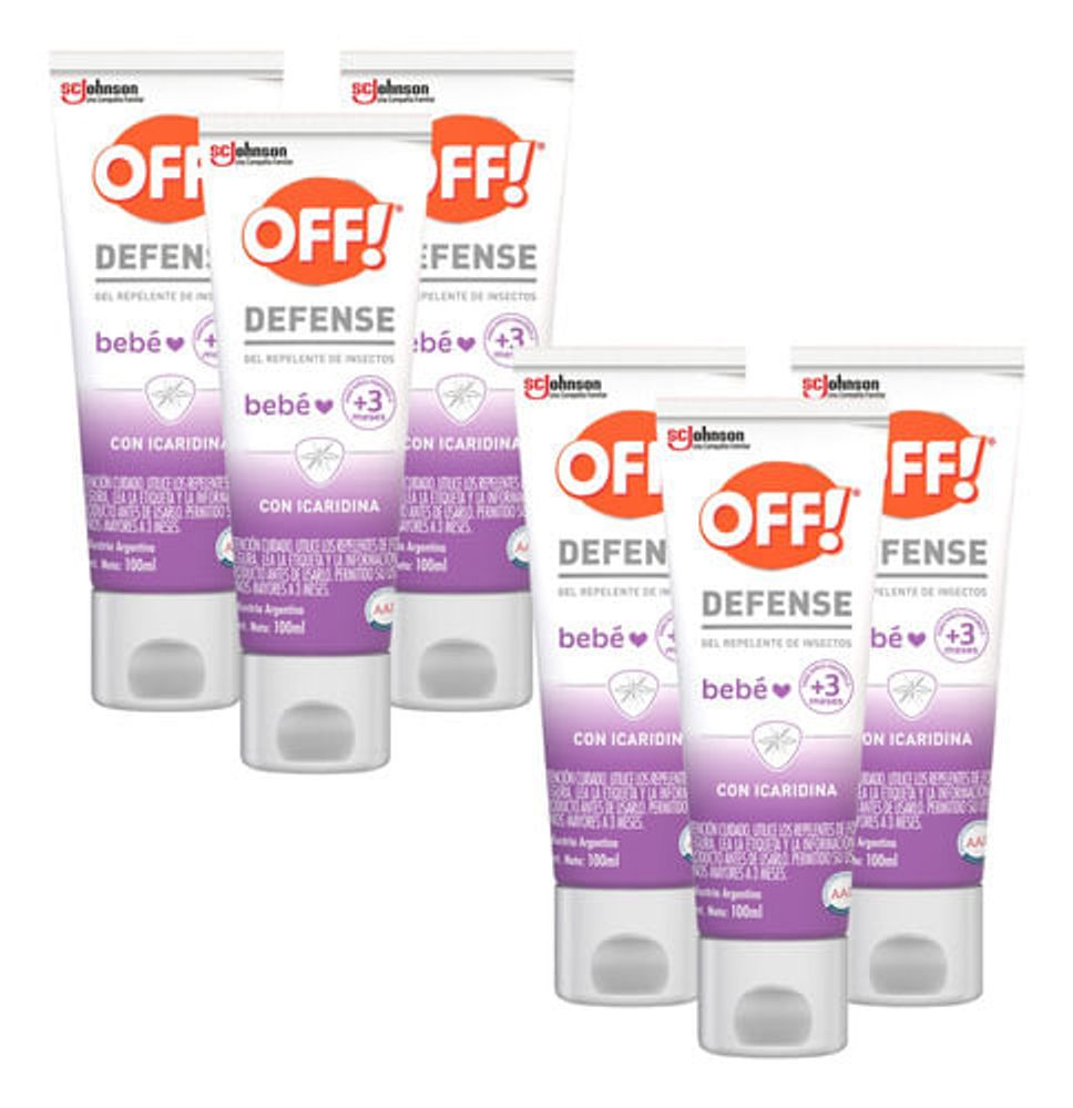 Kit Repelente Mosquitos Off! Defense Bebé +3 Meses 100ml X6u