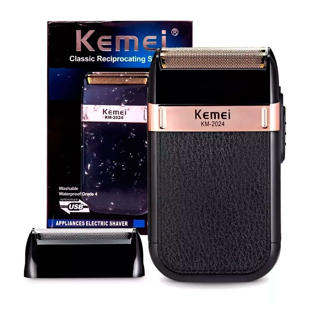 Afeitadora Shaver Kemei Km-2024 Recargable Usb + Cabezal