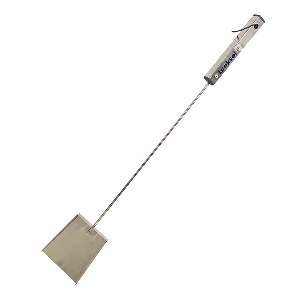 Pala Larga Para Parrilla Palita Asado Carbon Acero Niquelado Broksol