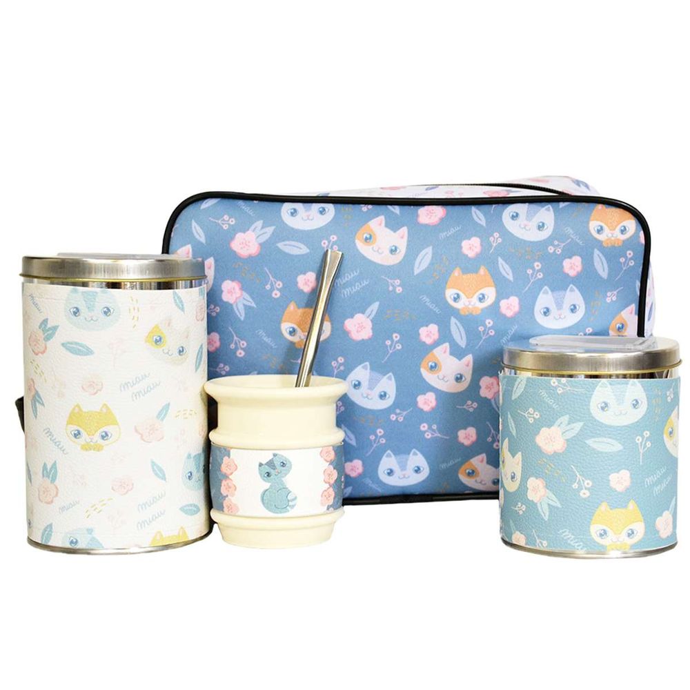 Kit de Mate Urbano con bolso de mano Gatitos Nordicos