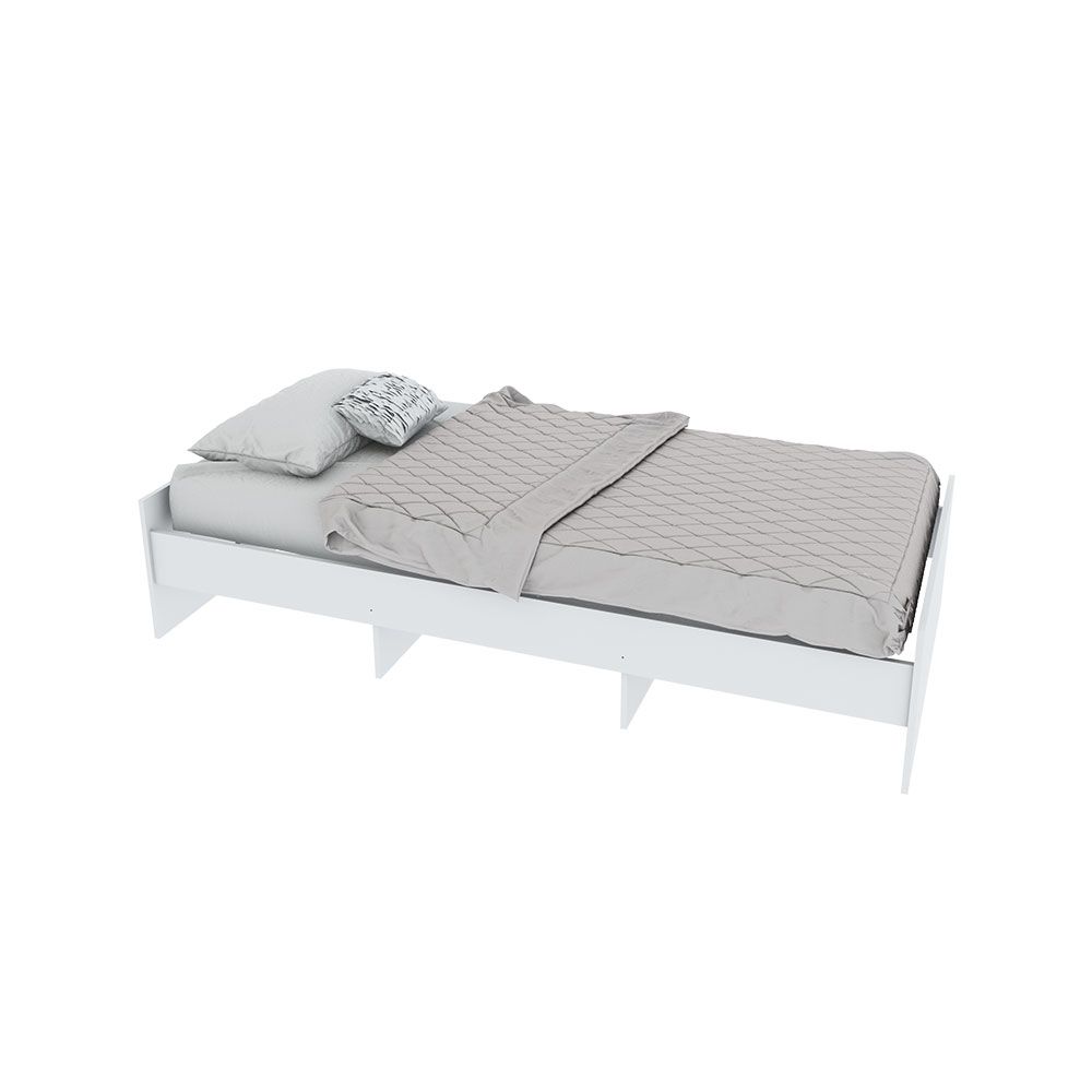 Cama Simple de 1 Plaza Color Blanco