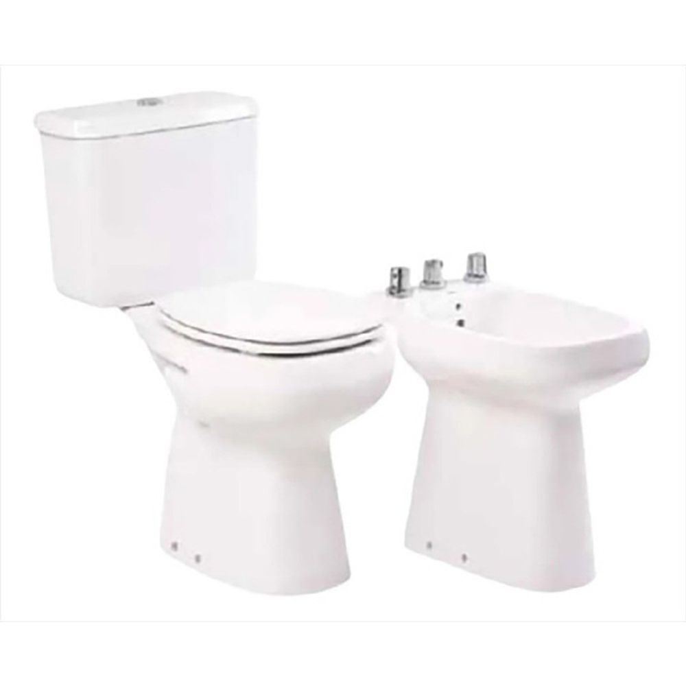 Kit Inodoro Roca Monaco Confort Alto Depos Tapa + Bidet 1Ag